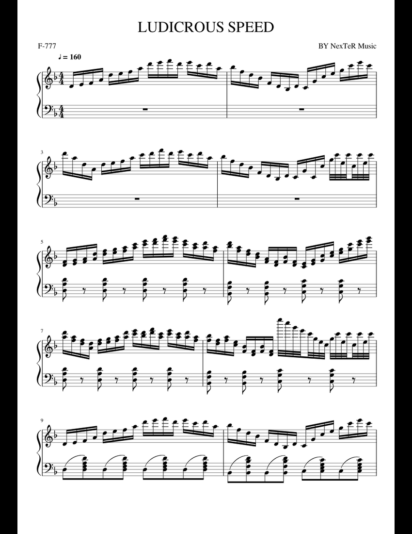 ludicrous speed sheet music for Piano download free in PDF or MIDI