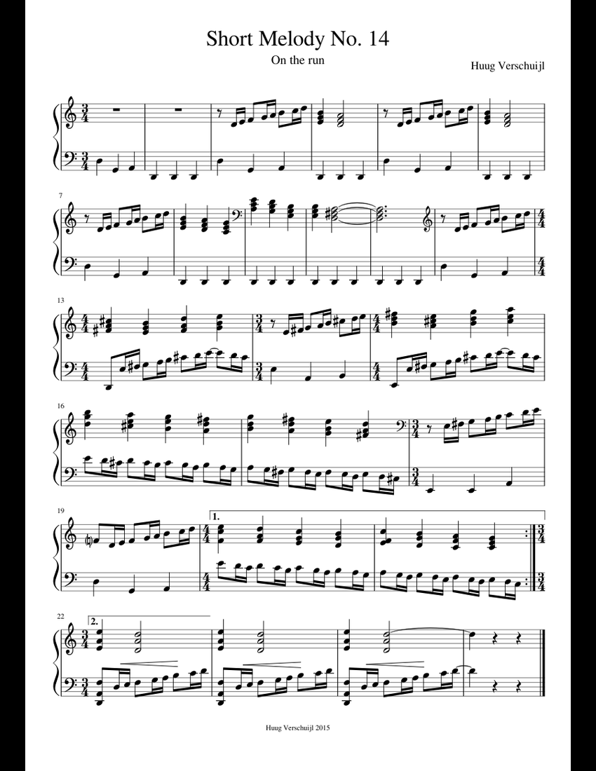 Short Melody No. 14 sheet music for Piano download free in PDF or MIDI