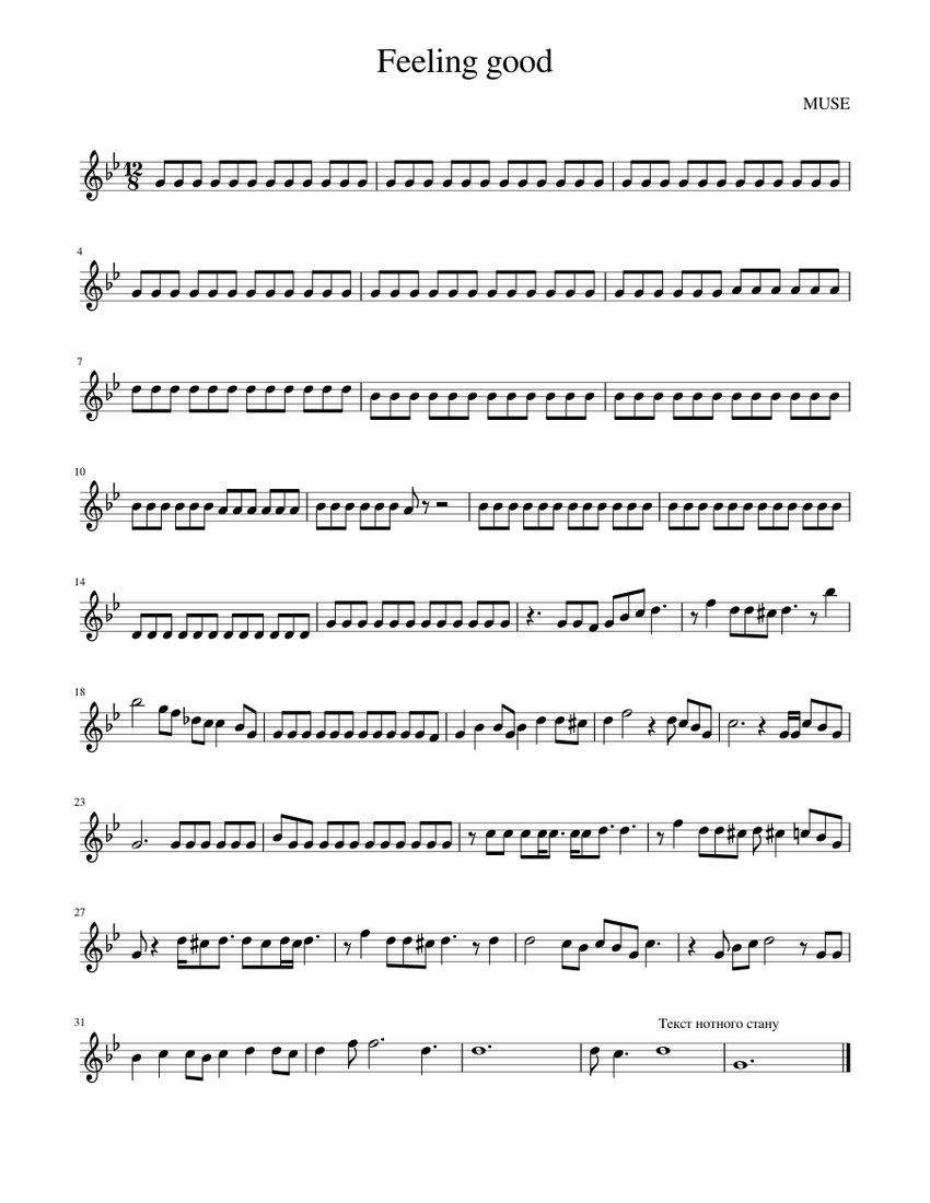 Feeling good Sheet music for Violin | Download free in PDF or MIDI ...