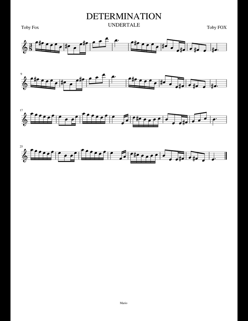 DETERMINATION sheet music for Piano download free in PDF or MIDI