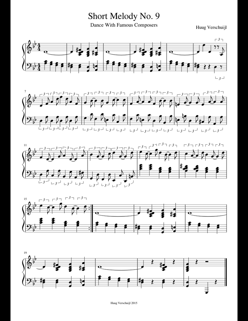 Short Melody No. 9 sheet music for Piano download free in PDF or MIDI