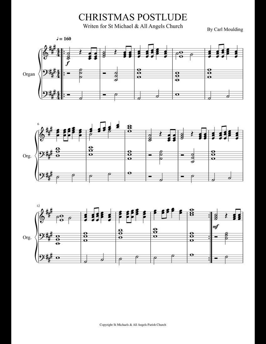 Christmas Postlude sheet music for Organ download free in PDF or MIDI