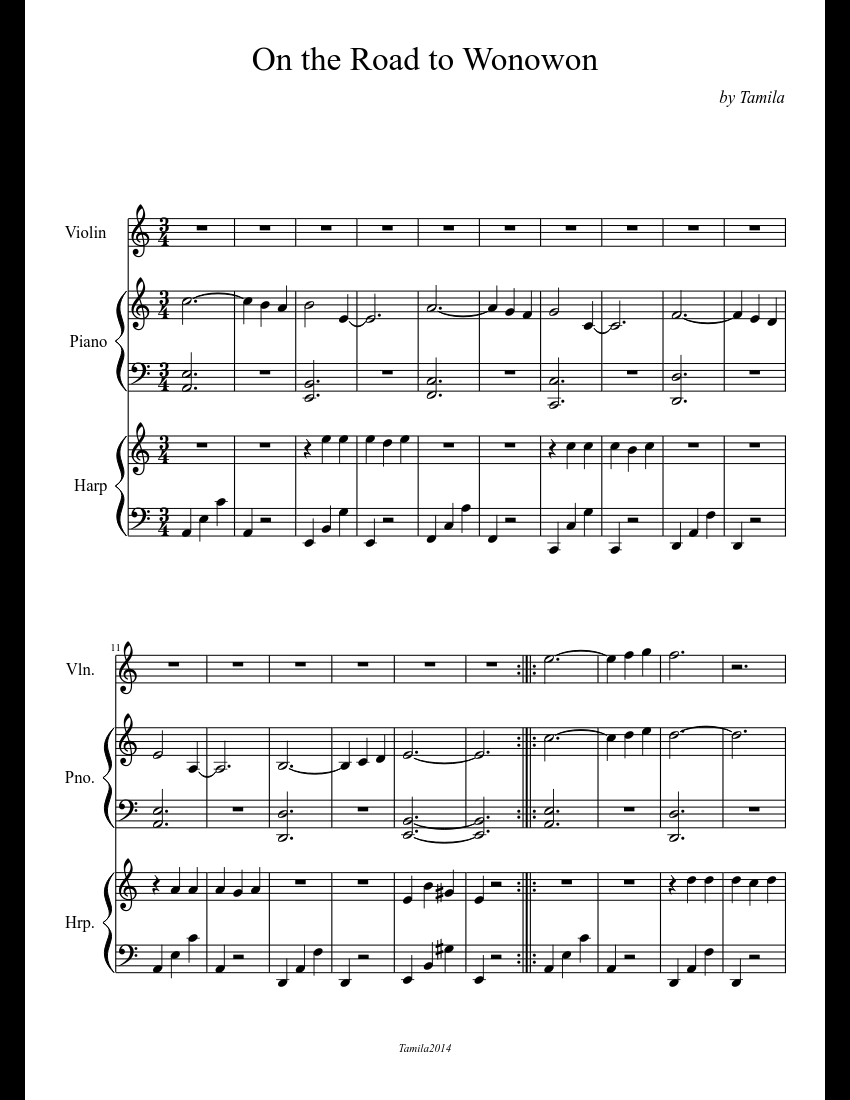 On the road to Wonowon sheet music download free in PDF or MIDI