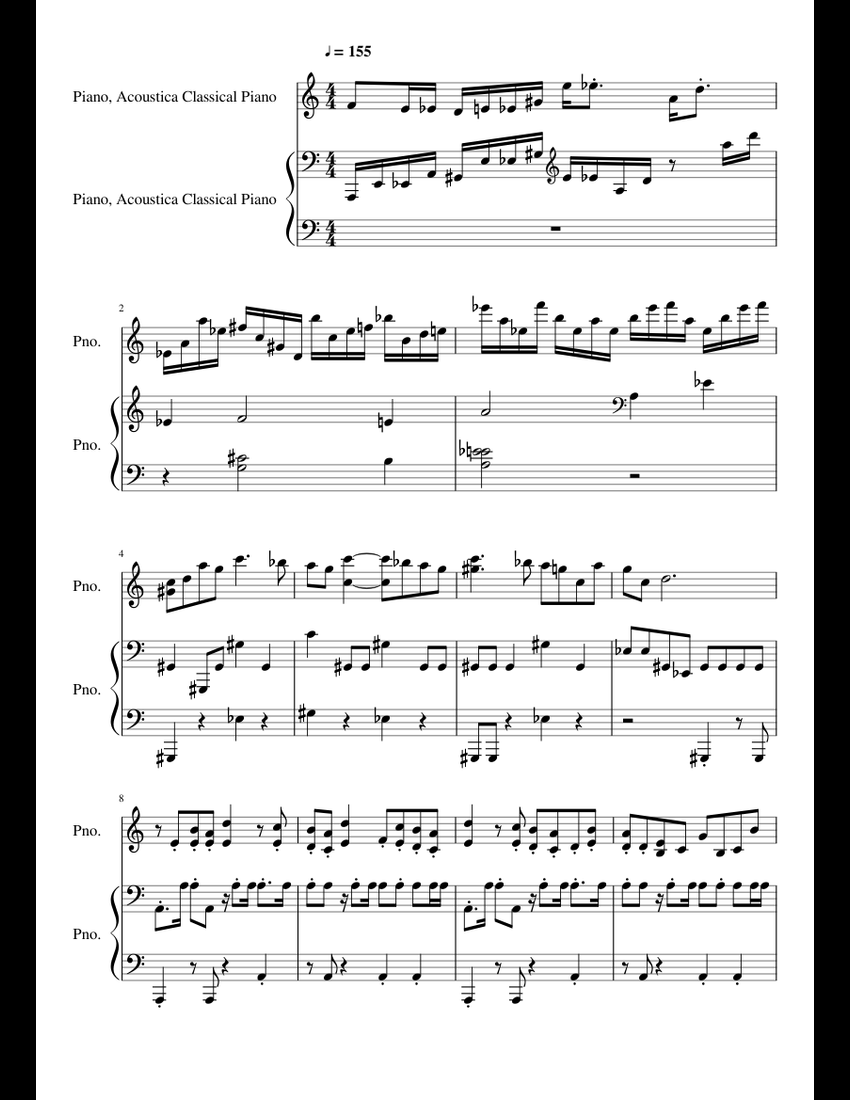 Battle! Aether President Lusamine! sheet music for Piano download free ...