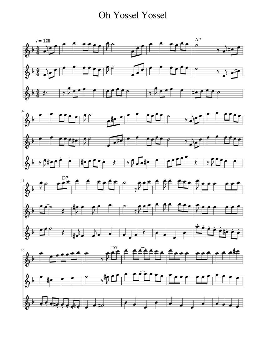 Oh Yossel Yossel Sheet music | Musescore.com