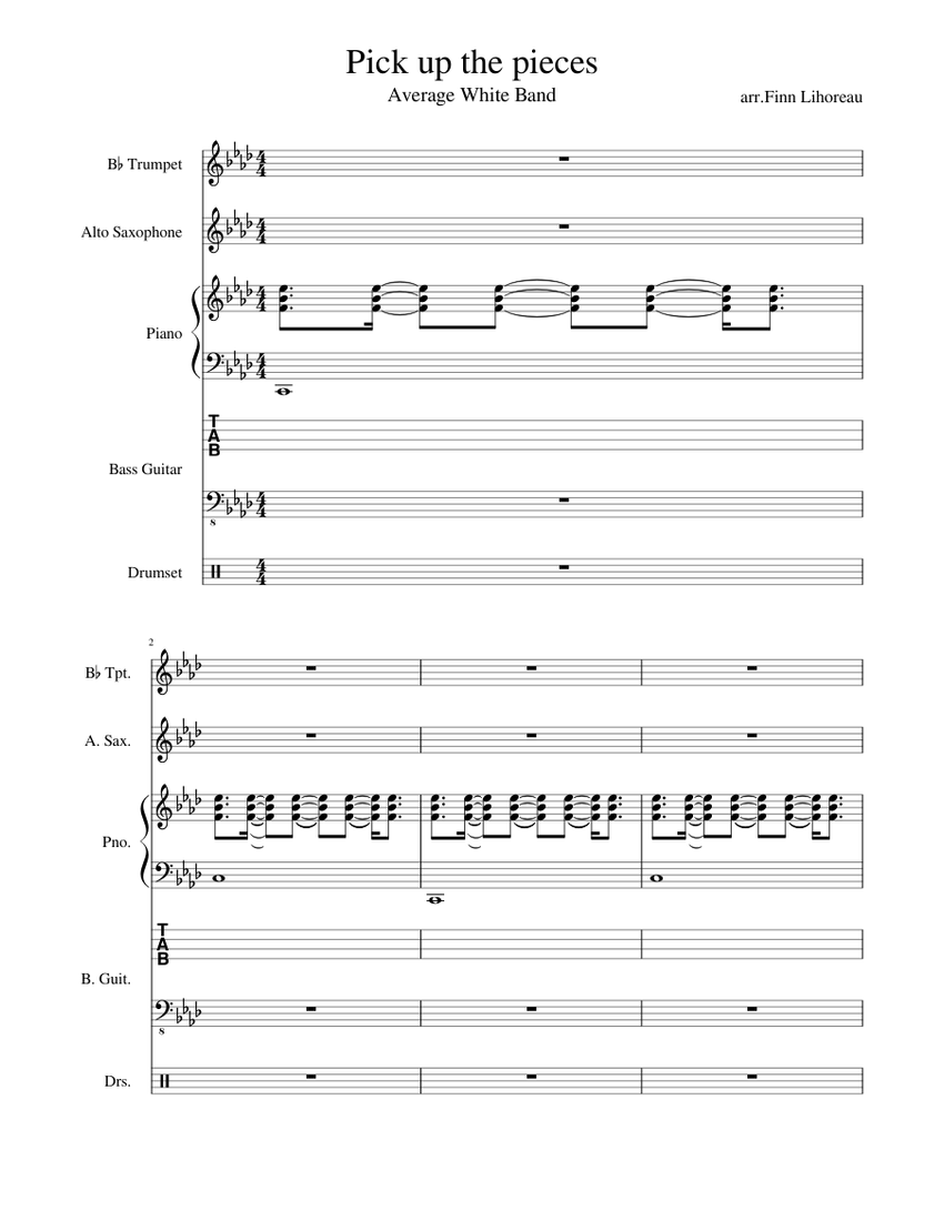 Pick Up The PIeces Sheet music for Keyboard Piano, Trumpet (In B Flat ...