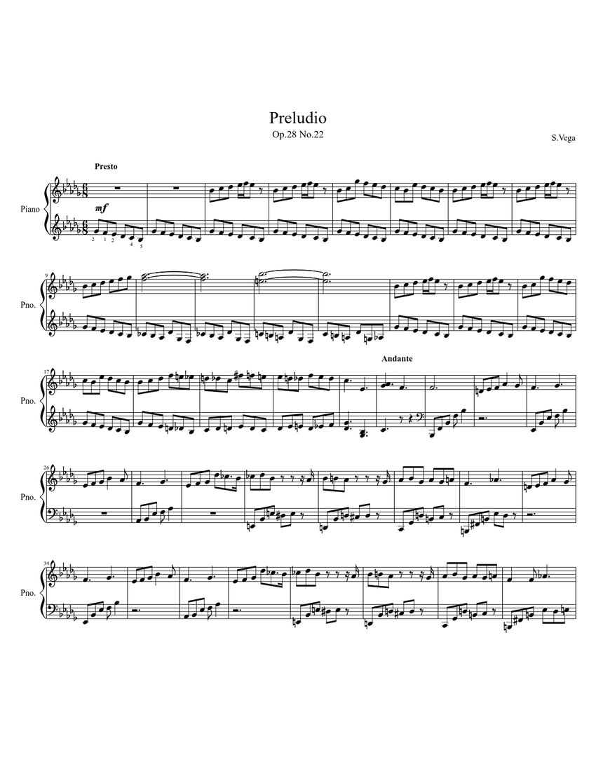 Preludio Op.28 No.22 Sheet music | Download free in PDF or MIDI ...