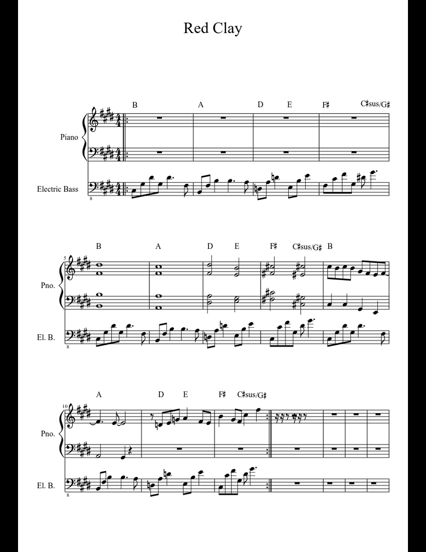 Red Clay sheet music download free in PDF or MIDI