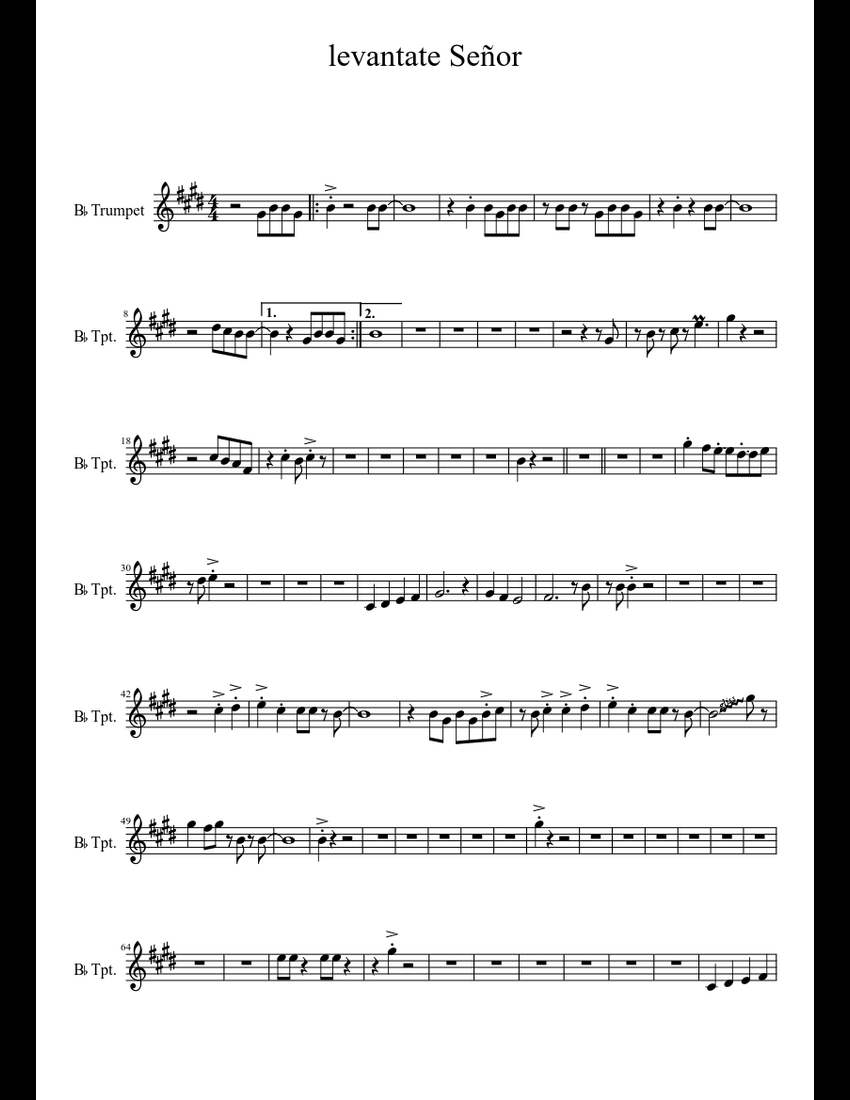 levantate Señor sheet music download free in PDF or MIDI
