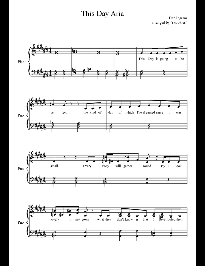 This Day Aria sheet music download free in PDF or MIDI