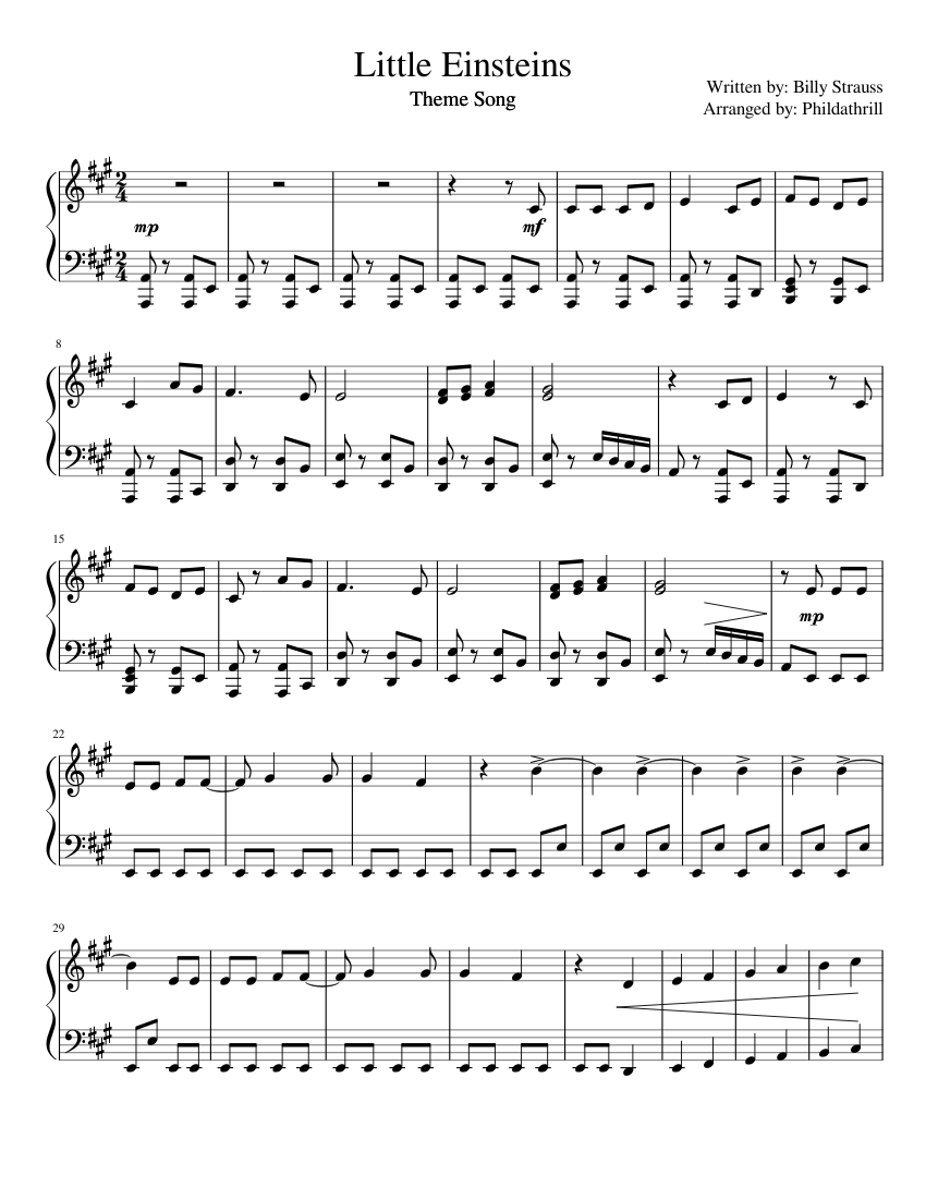 Little Einsteins - Main Theme Sheet music for Piano | Download free in ...
