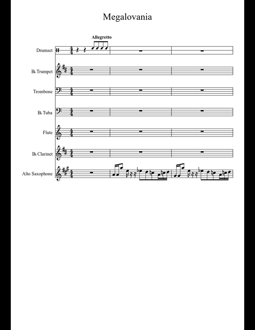 Megalovania sheet music download free in PDF or MIDI