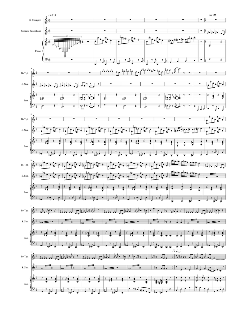 PAC-MAN trio Sheet music for Piano, Trumpet (In B Flat), Saxophone ...