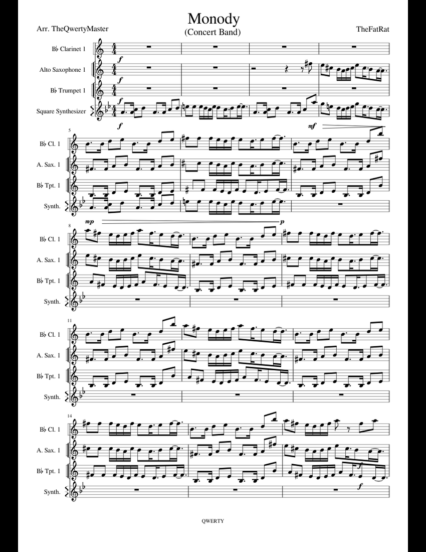 Monody Concert Band 2 sheet music for Clarinet, Alto Saxophone, Trumpet ...