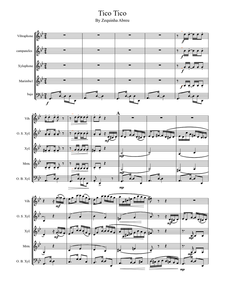 tico tico Sheet music | Download free in PDF or MIDI | Musescore.com