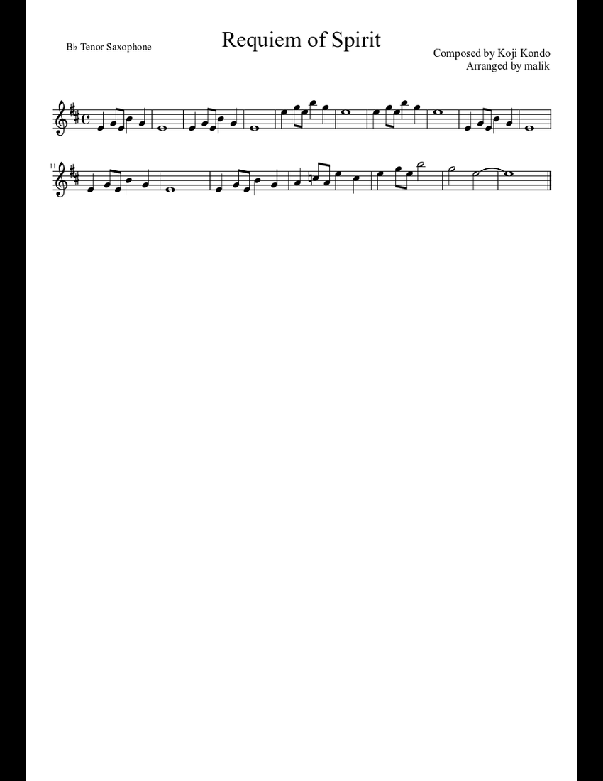 Requiem of Spirit sheet music download free in PDF or MIDI
