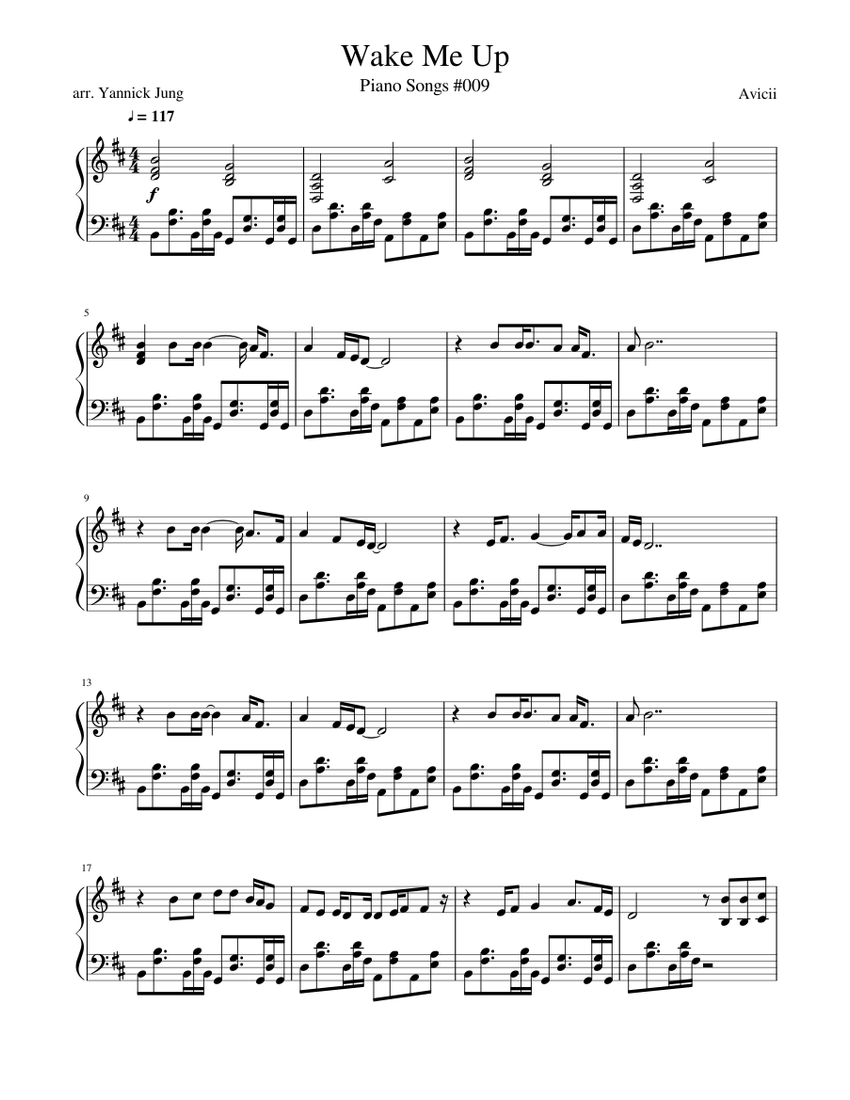 Wake Me Up - Avicii - Piano Arrangement Sheet music for Piano (Solo ...