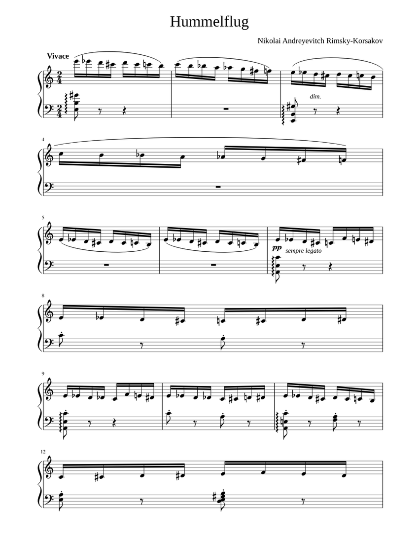 Flight of the Bumblebee Sheet music | Musescore.com