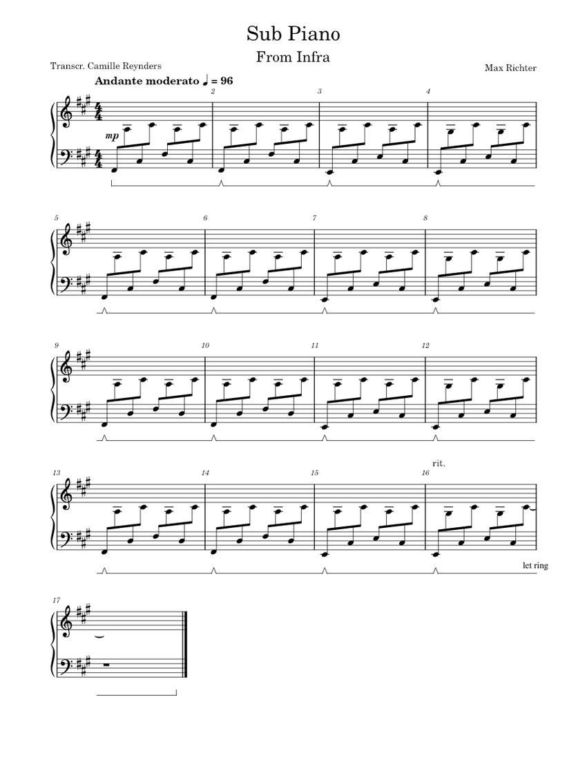 Sub Piano Max Richter Infra Sheet Music For Piano Download Free In Sub Piano Max Richter Infra Sheet Music For Piano Download Free In