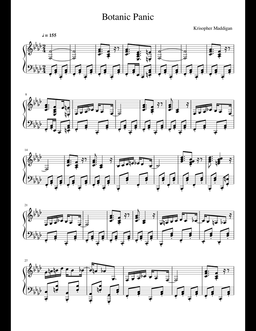 Botanic Panic sheet music for Piano download free in PDF or MIDI