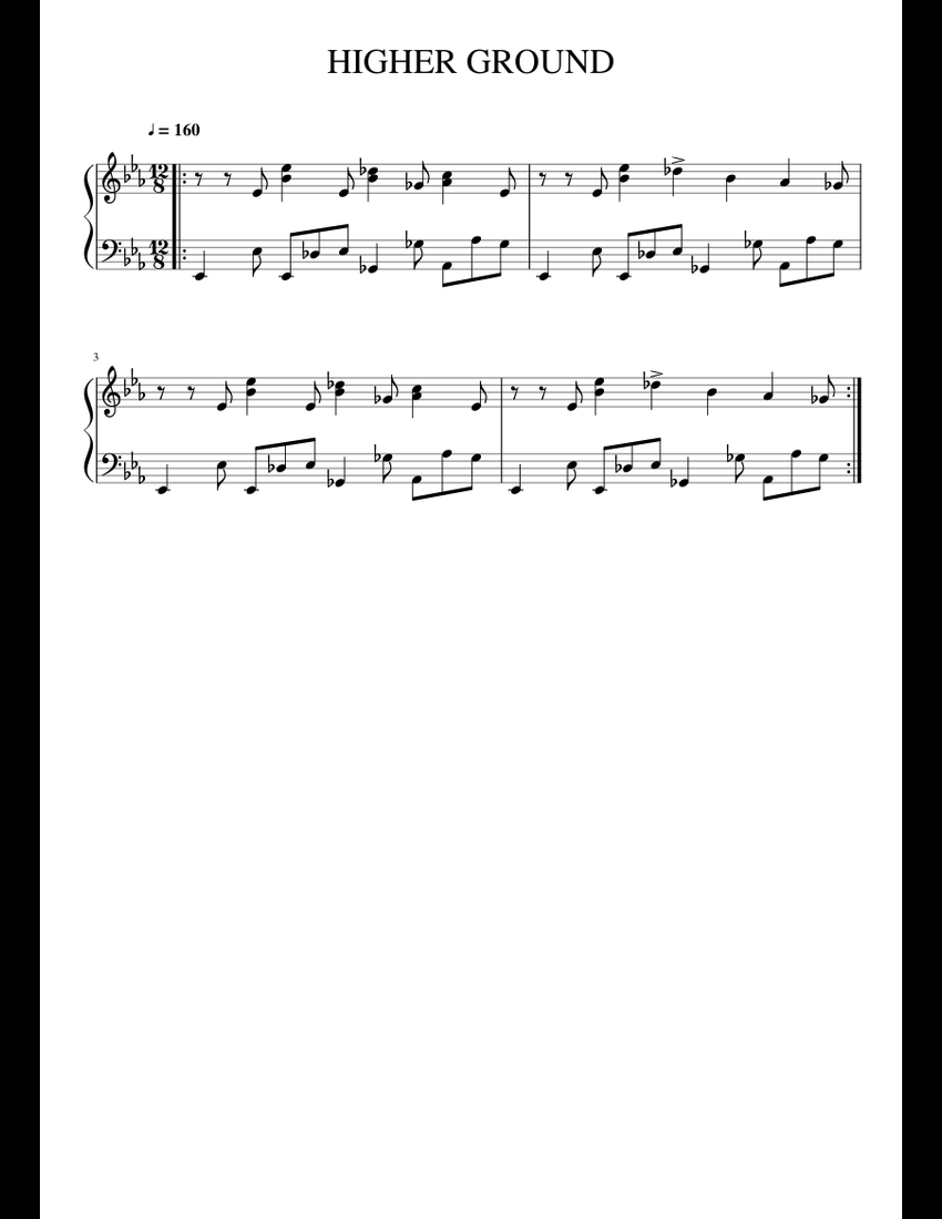 HIGHER GROUND sheet music for Piano download free in PDF or MIDI