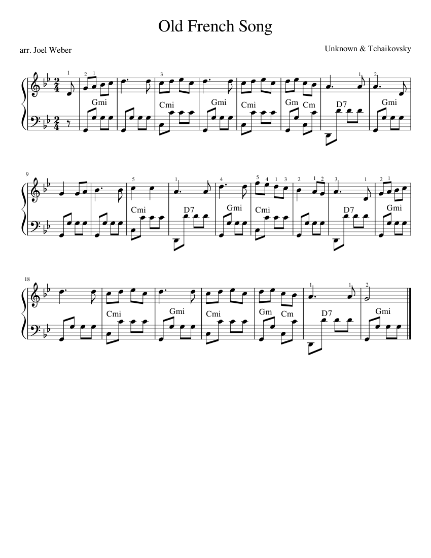 Old French Song Sheet music for Piano (Solo) | Musescore.com