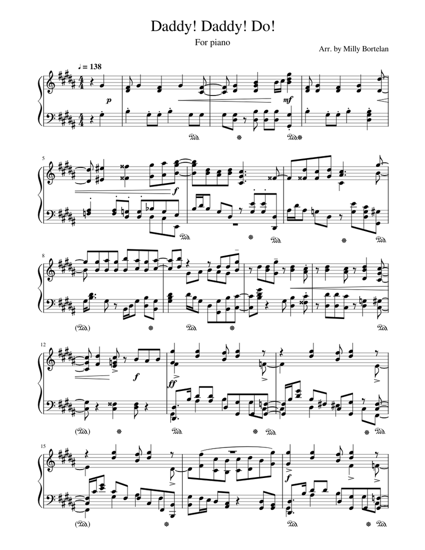 DADDY! DADDY! DO! (complete/full)- Love is War 2 OP - Sheet music for ...