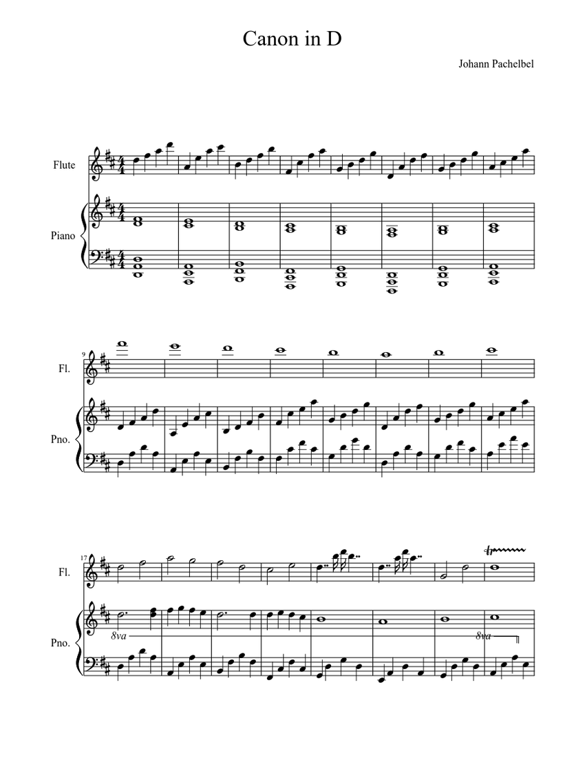 Canon in D Sheet music | Download free in PDF or MIDI | Musescore.com