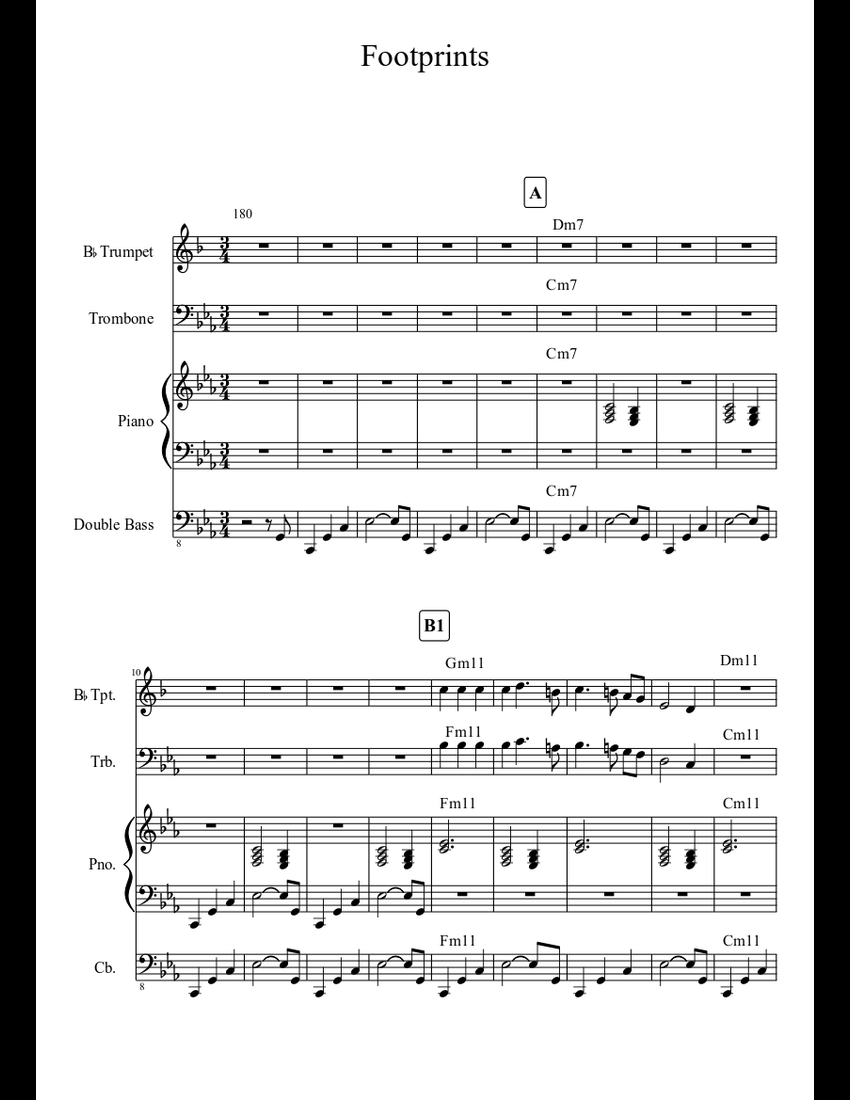 Footprints sheet music download free in PDF or MIDI