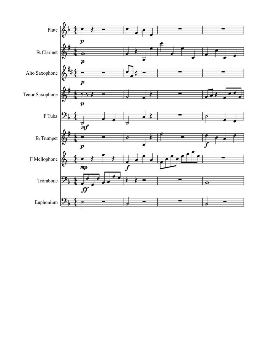 Random music Sheet music for Trombone, Flute, Trumpet, Clarinet (Mixed ...