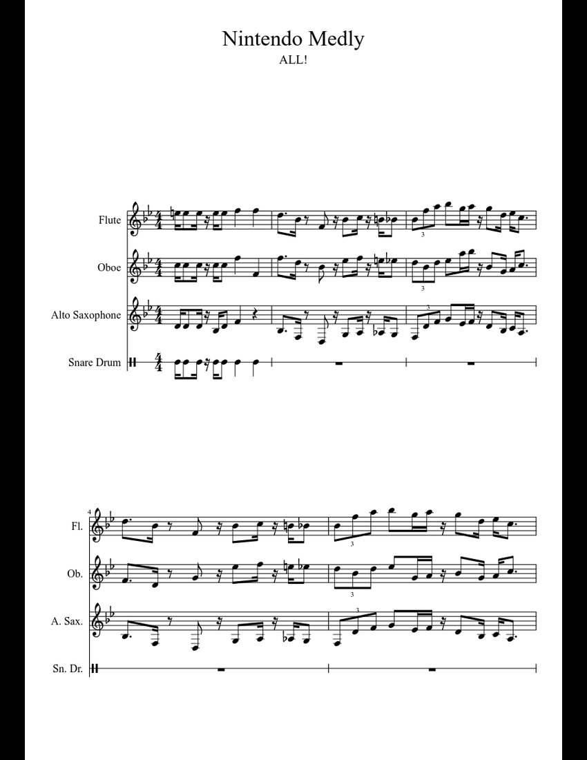 Nintendo Medly sheet music download free in PDF or MIDI