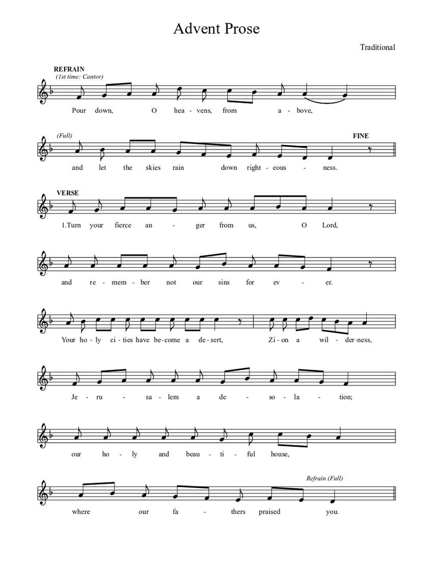 Advent Prose, Antiphons and Vesper Responsory Sheet music | Download ...