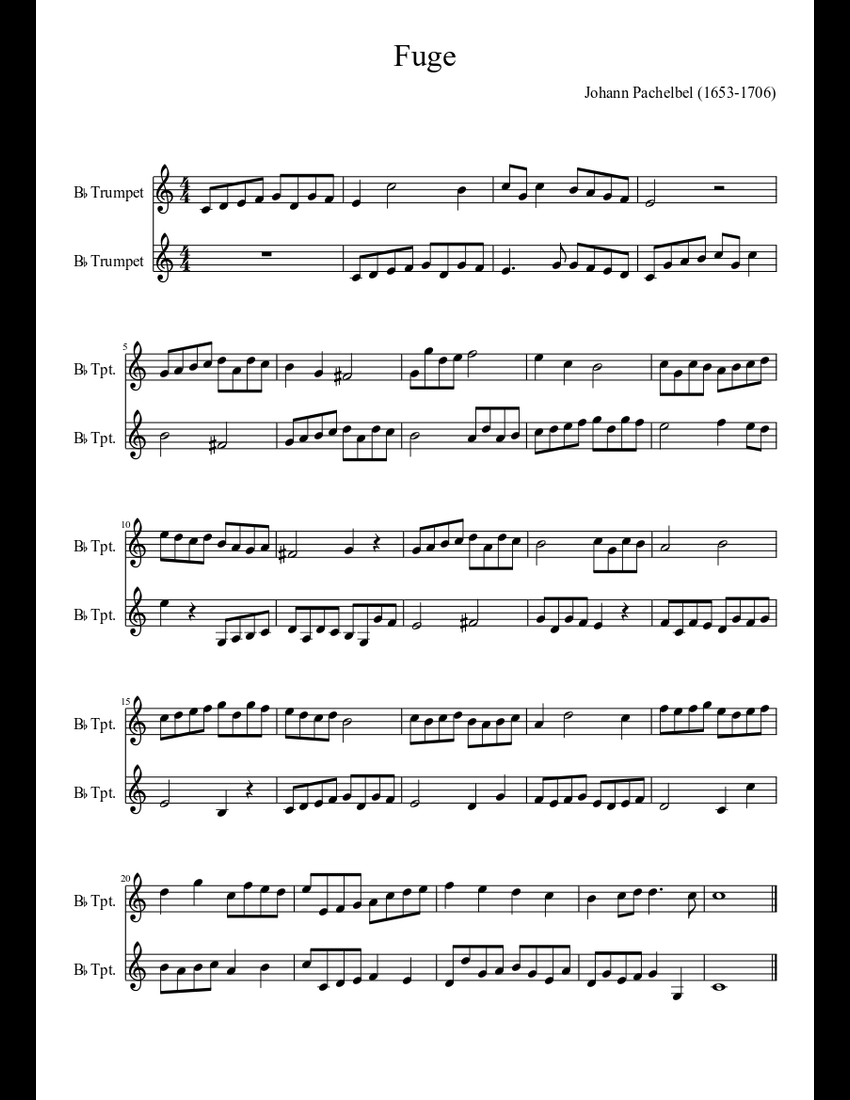 Fuge sheet music download free in PDF or MIDI