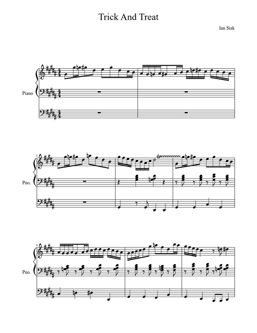 Trick and treat Sheet music | Download free in PDF or MIDI | Musescore.com