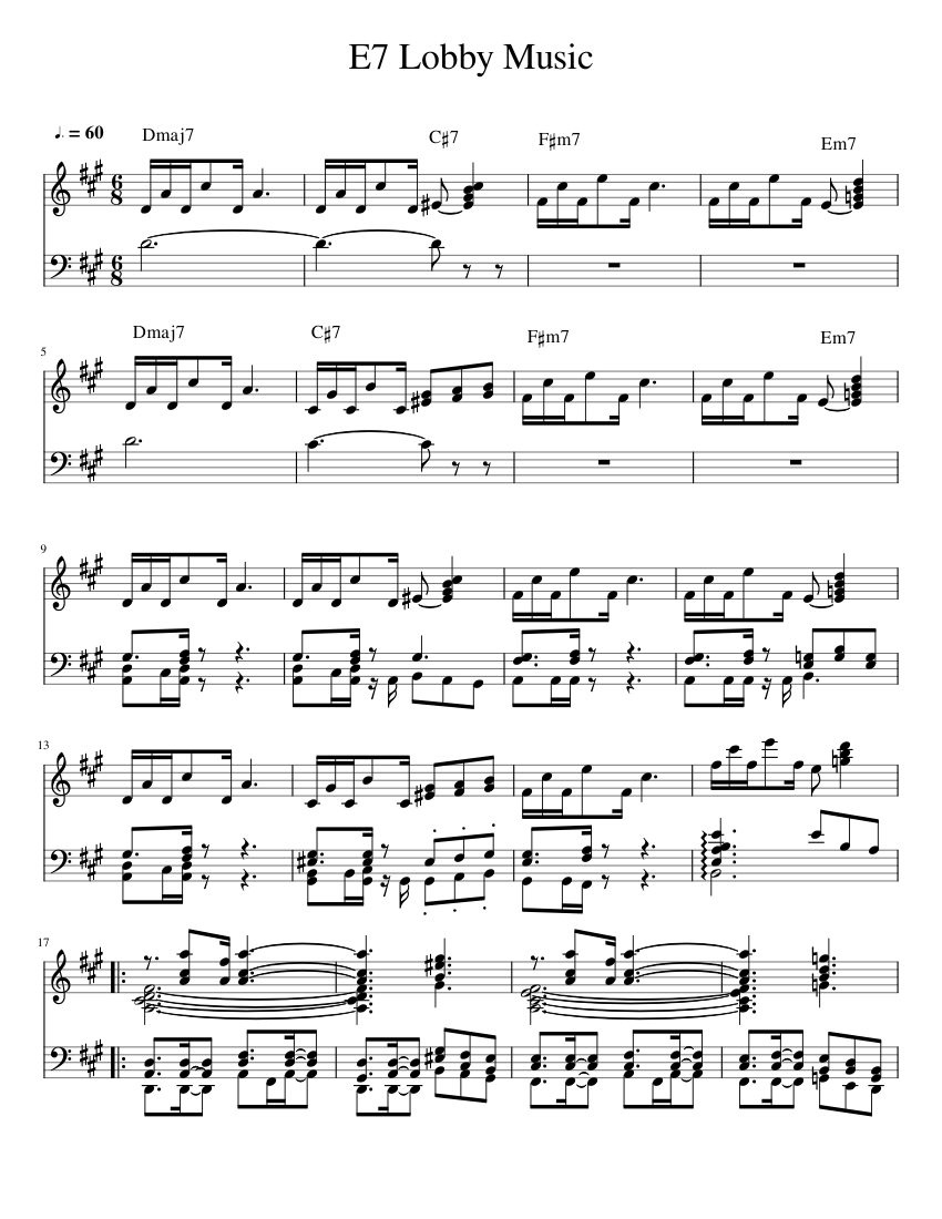 E7_Lobby_Music Sheet music for Piano (Solo) | Musescore.com