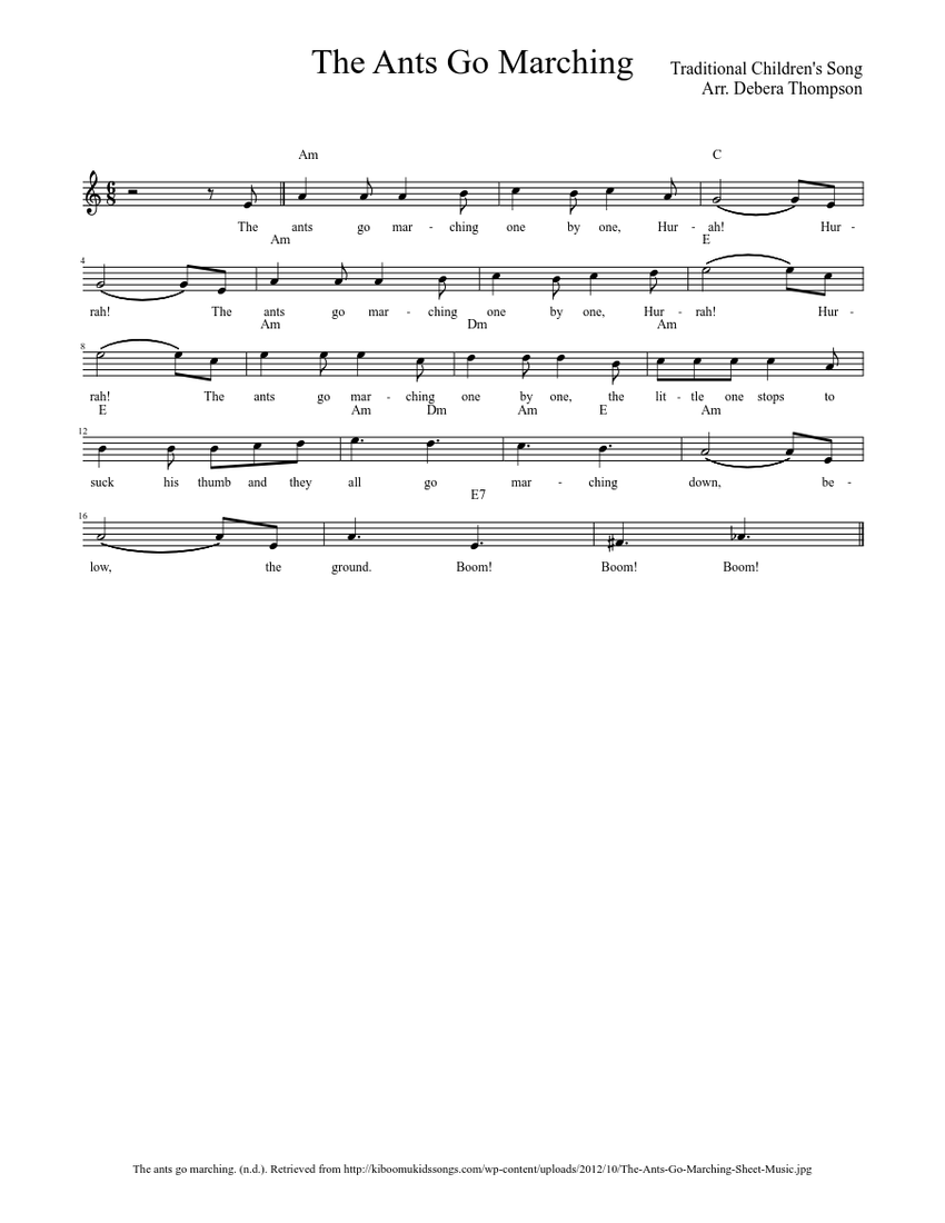 The Ants Go Marching Sheet music | Download free in PDF or MIDI ...