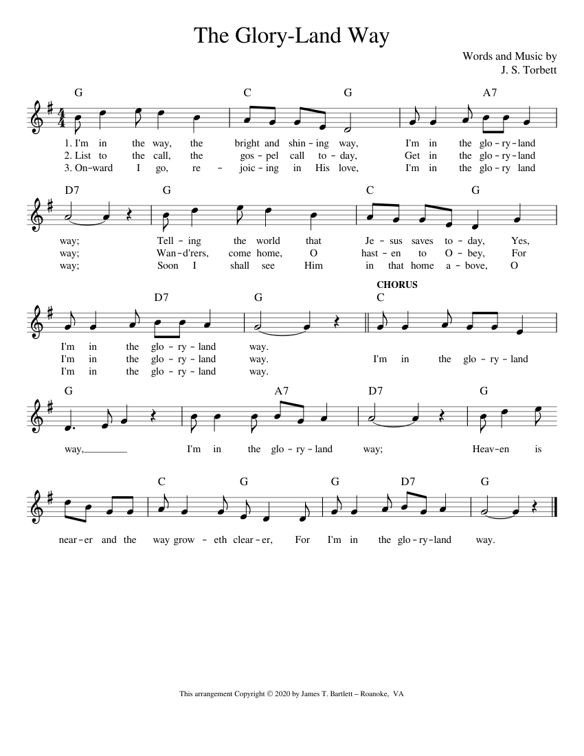 The Glory-Land Way [lead sheet] Sheet music for Piano (Solo ...