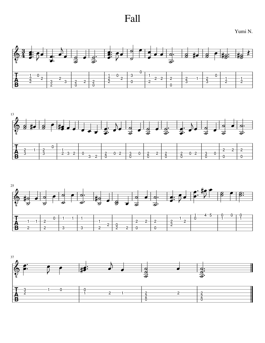 Fall Sheet music for Guitar (Solo) | Musescore.com