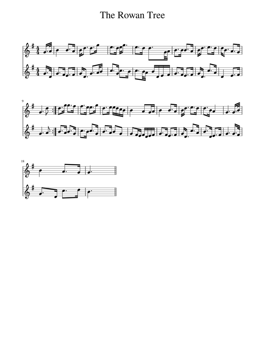The Rowan Tree Sheet music | Musescore.com