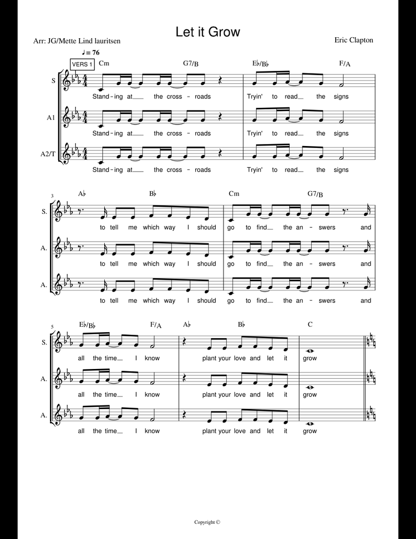 Let it Grow sheet music download free in PDF or MIDI