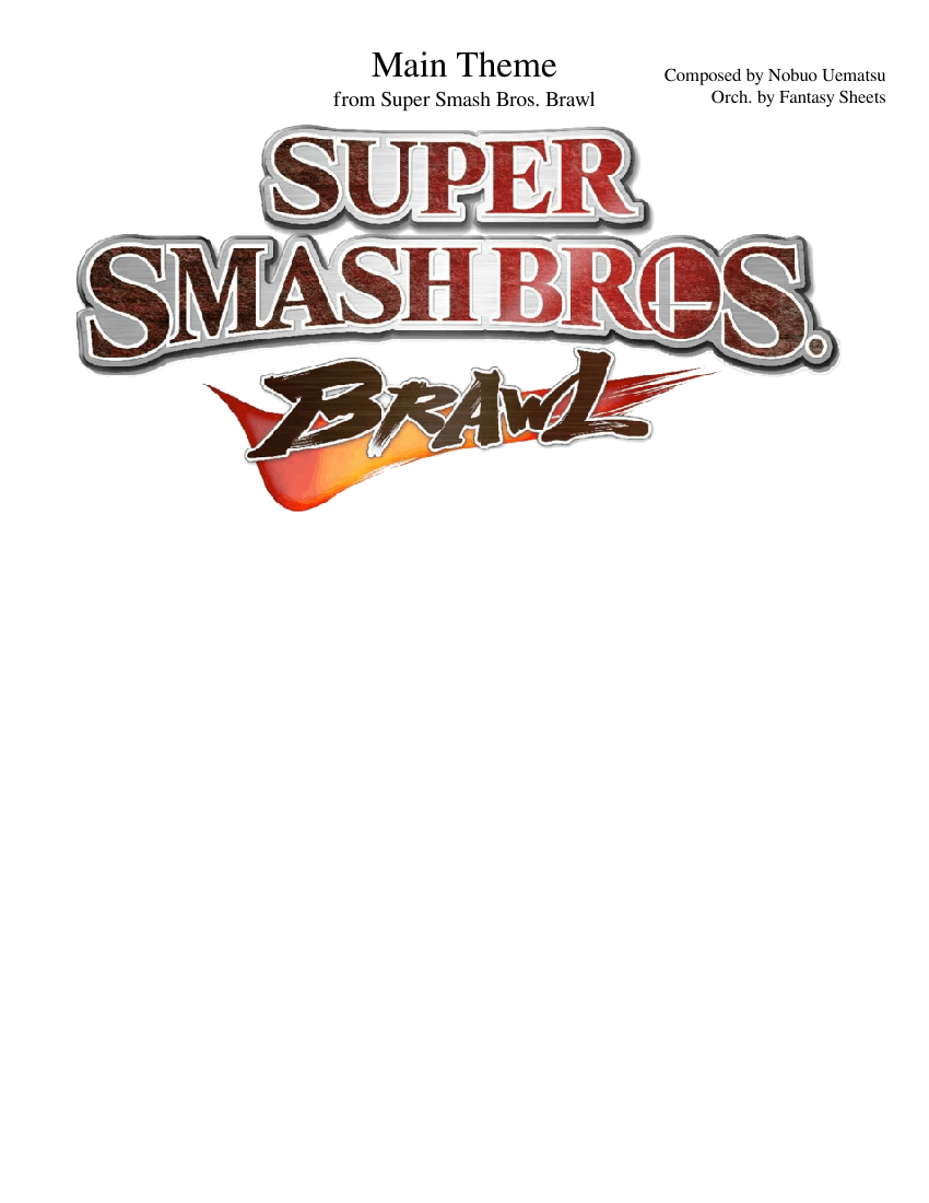 Super Smash Bros. Brawl - Main Theme sheet music for Flute, Clarinet ...