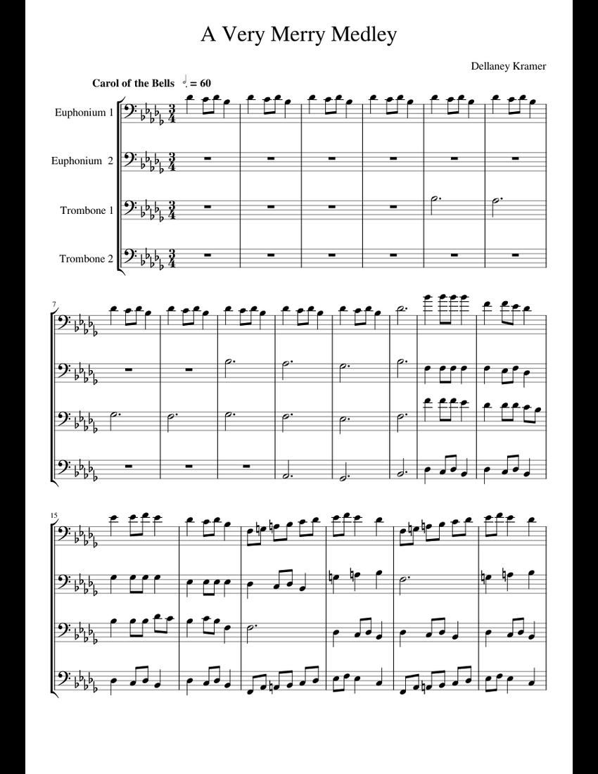 Christmas Medley sheet music for Trumpet, Trombone, Tuba download free ...