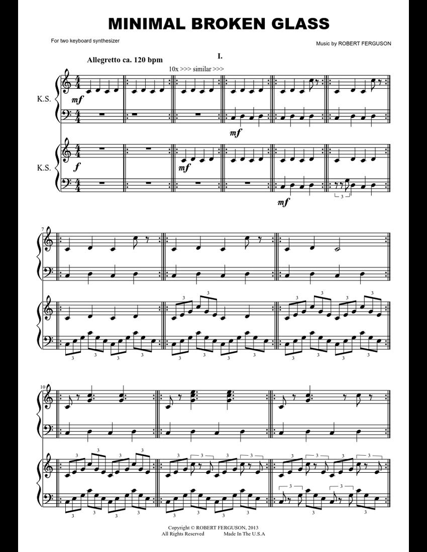 MINIMAL BROKEN GLASS sheet music download free in PDF or MIDI