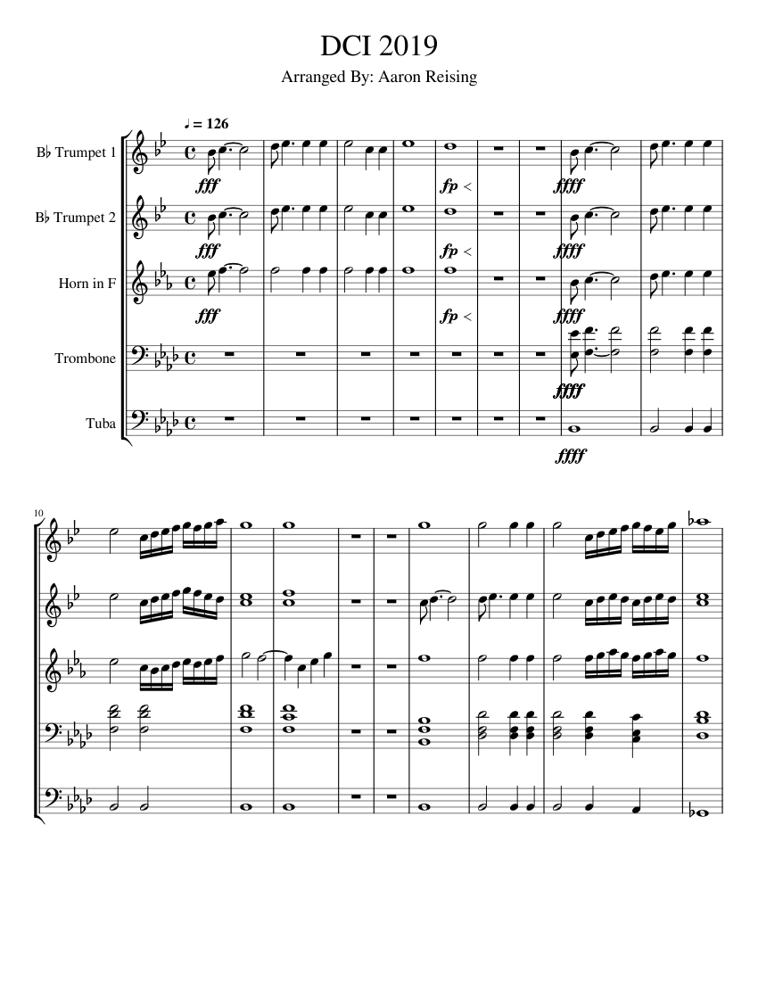 DCI 2019 Sheet music for Trumpet (In B Flat), Trombone, French Horn ...