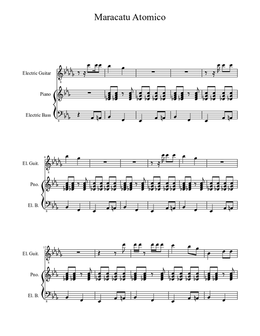 Maracatu Atomico Sheet music | Download free in PDF or MIDI | Musescore.com
