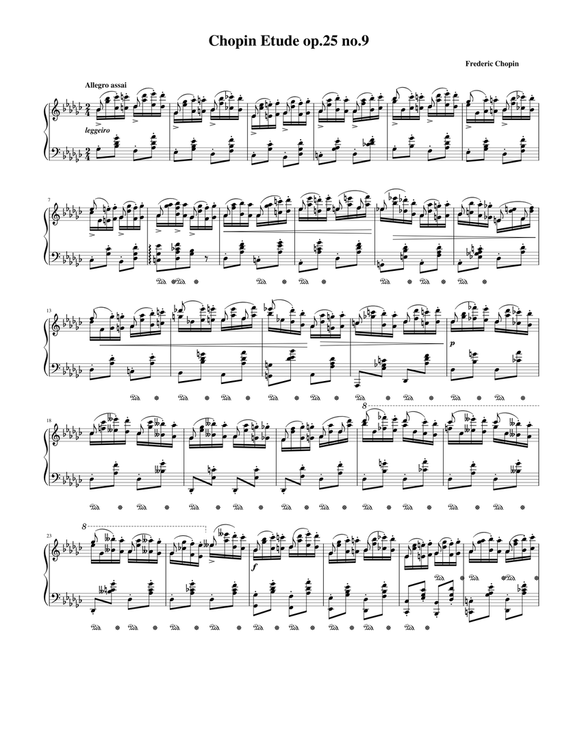 Chopin Etude op 25 no 9 Sheet music for Piano (Solo) | Musescore.com