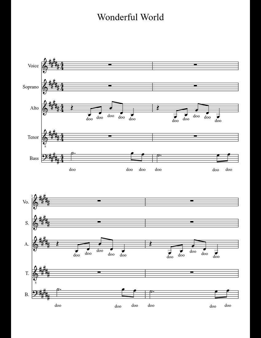 Wonderful World sheet music download free in PDF or MIDI