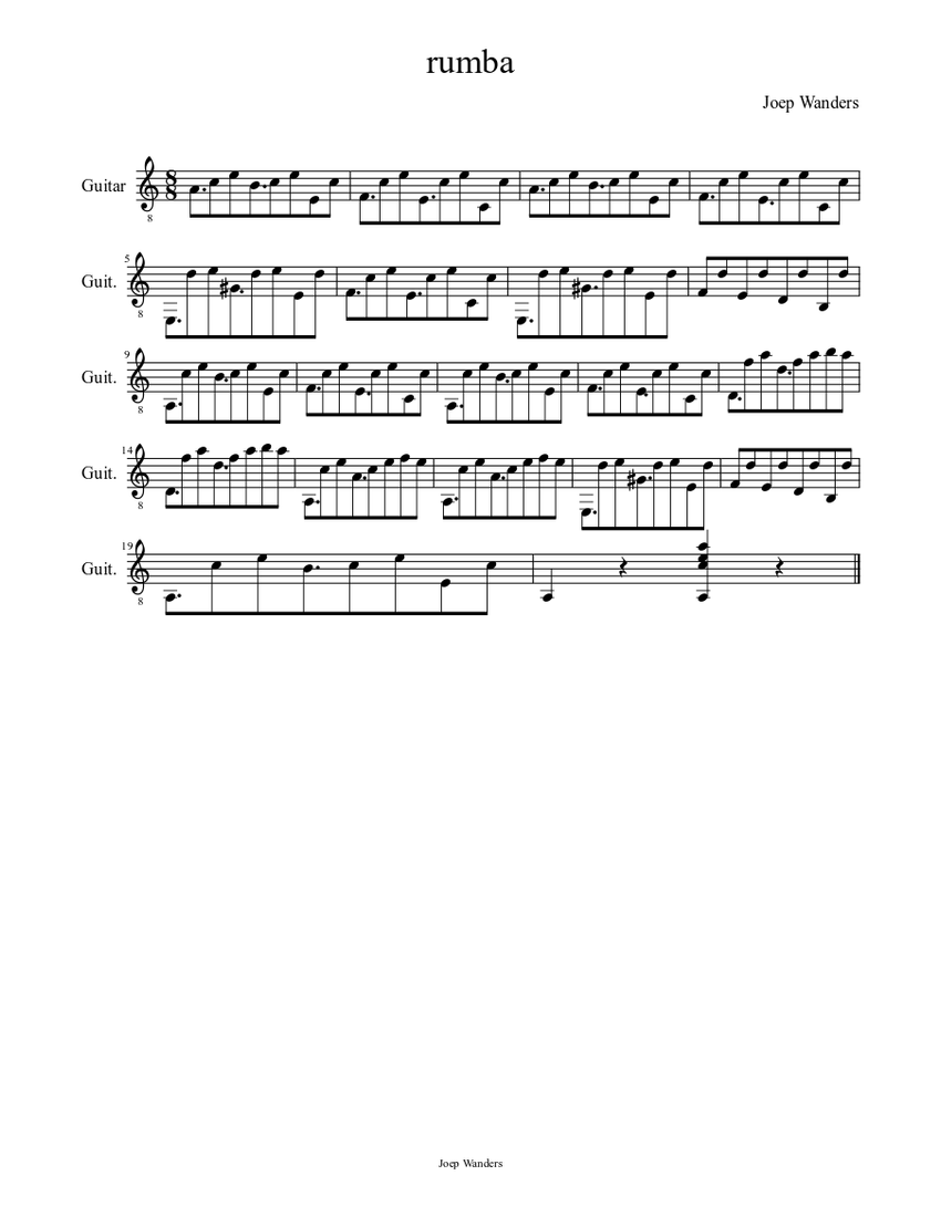 Rumba Sheet music | Download free in PDF or MIDI | Musescore.com