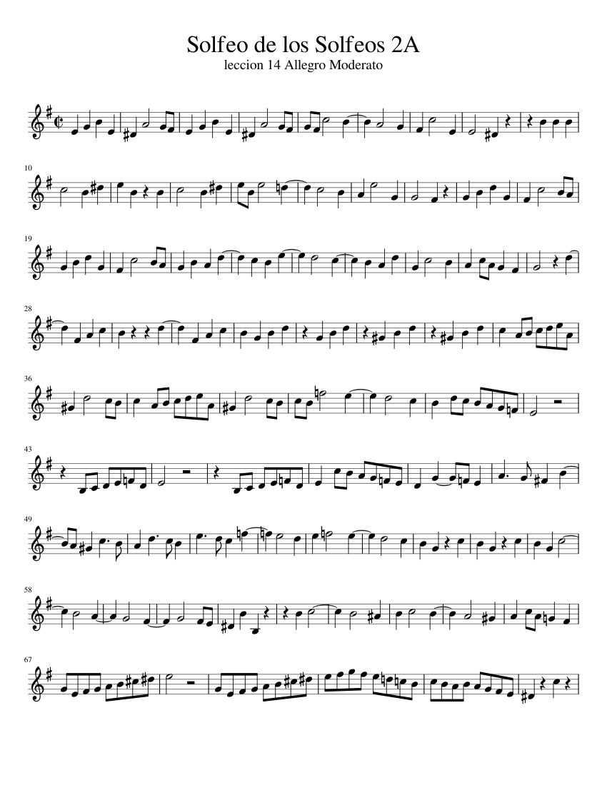 Solfeo de los Solfeos 2A Sheet music for Piano | Download free in PDF or MIDI | Musescore.com