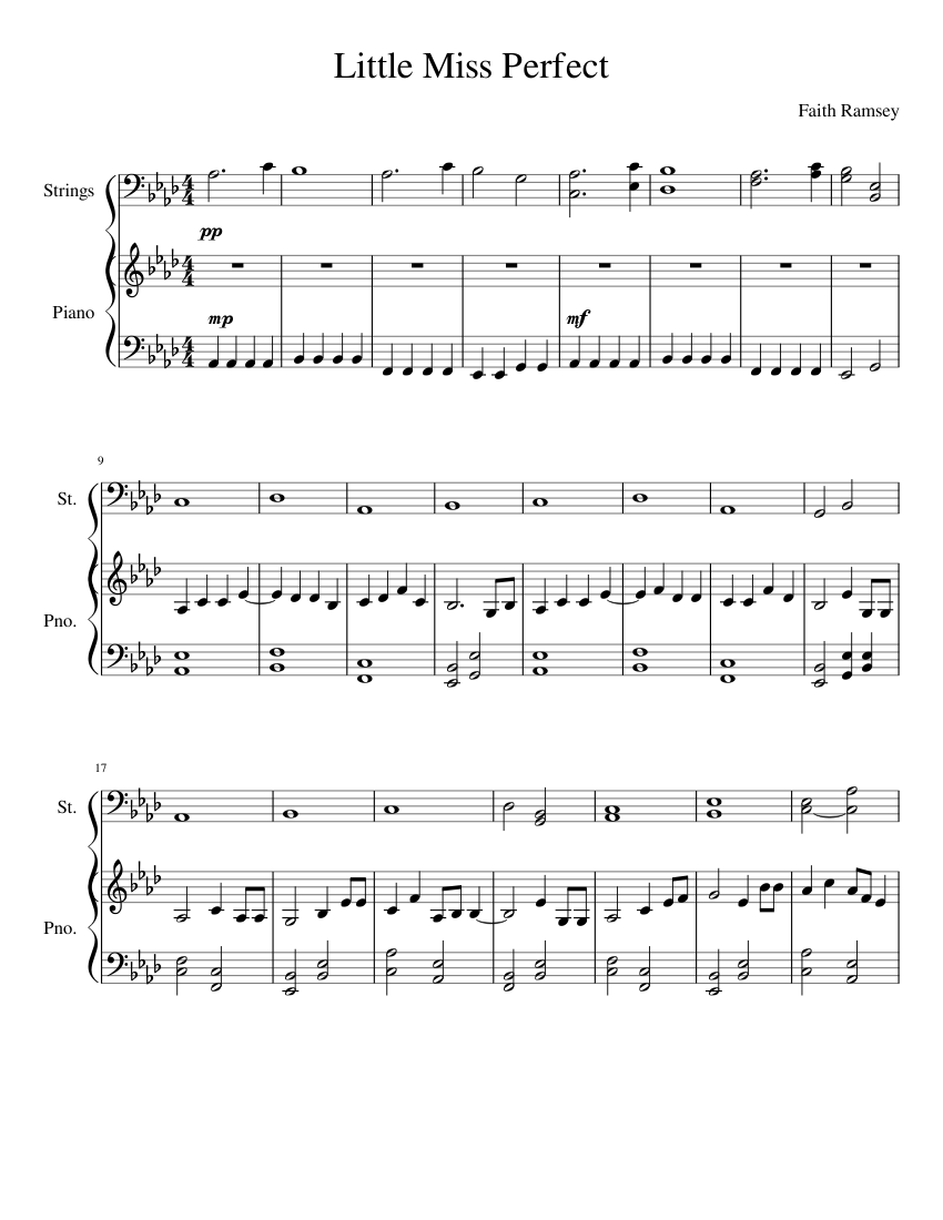 Little Miss Perfect Sheet music for Piano, Strings | Download free in ...